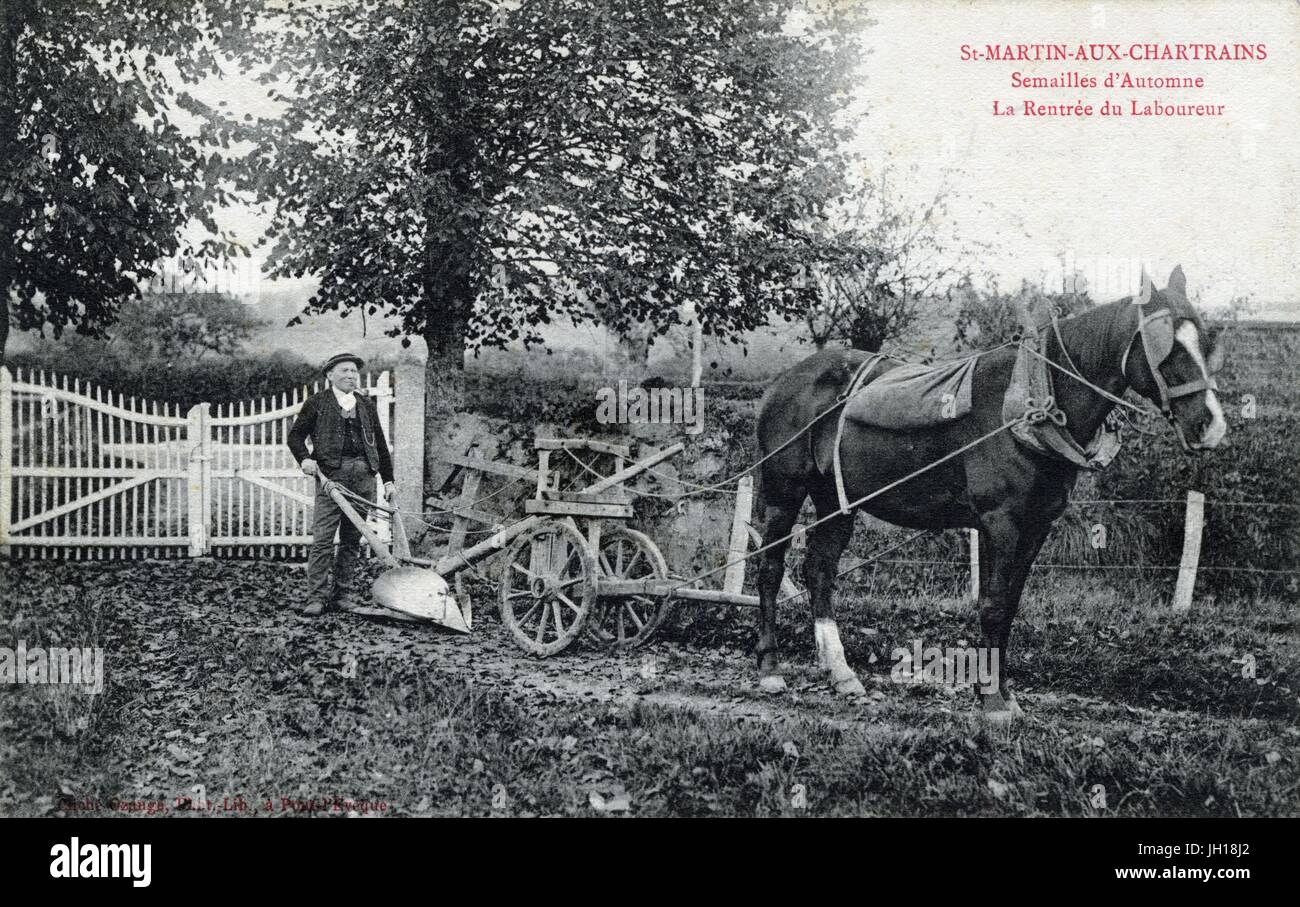 Ancienne photo charrue cheval Banque de photographies et d’images à ...
