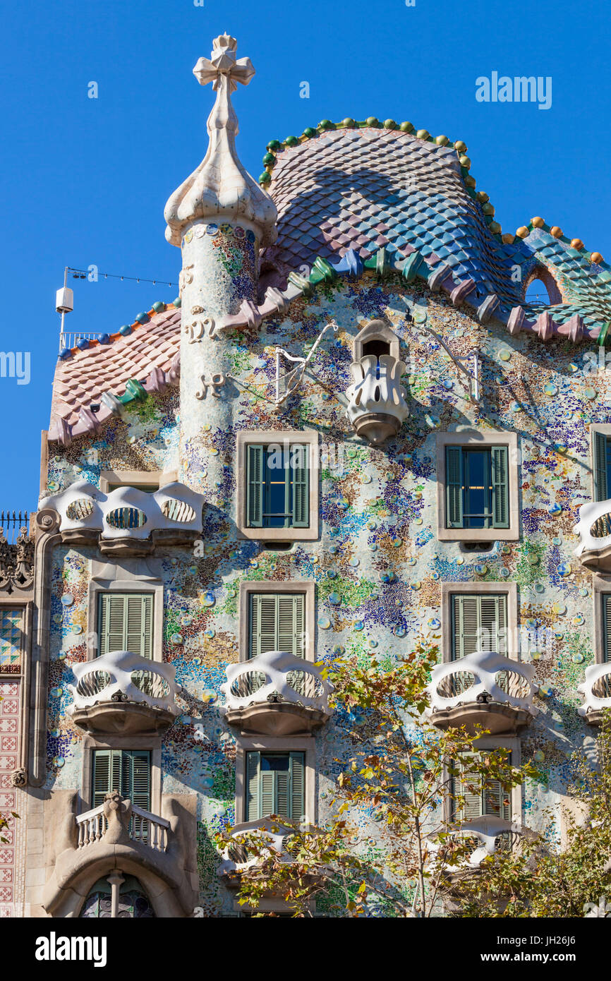 Casa Batllo, un bâtiment moderniste par Antoni Gaudi, l'UNESCO, sur le ...