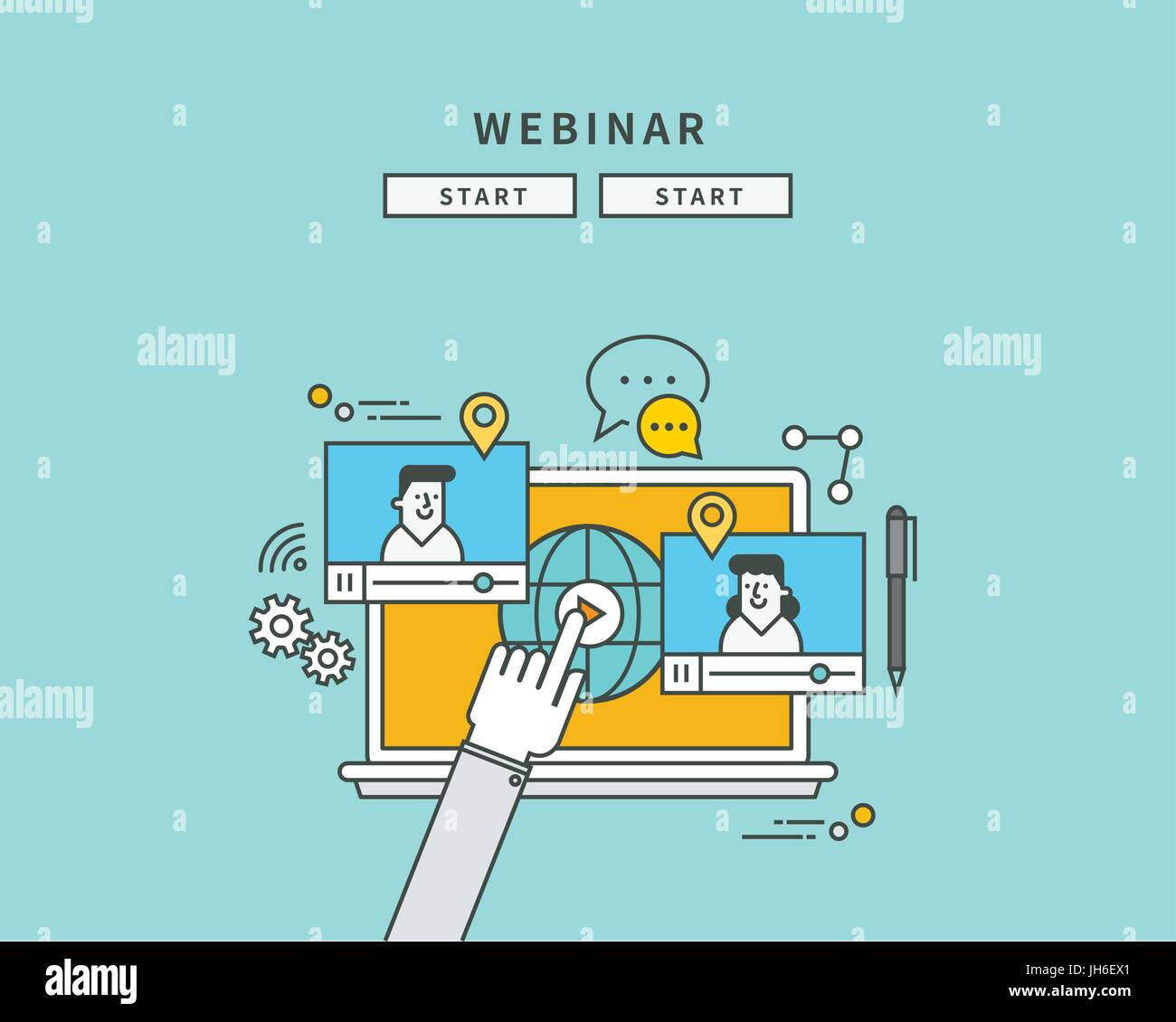 Conception de webinaire moderne Banque de photographies et d’images à ...