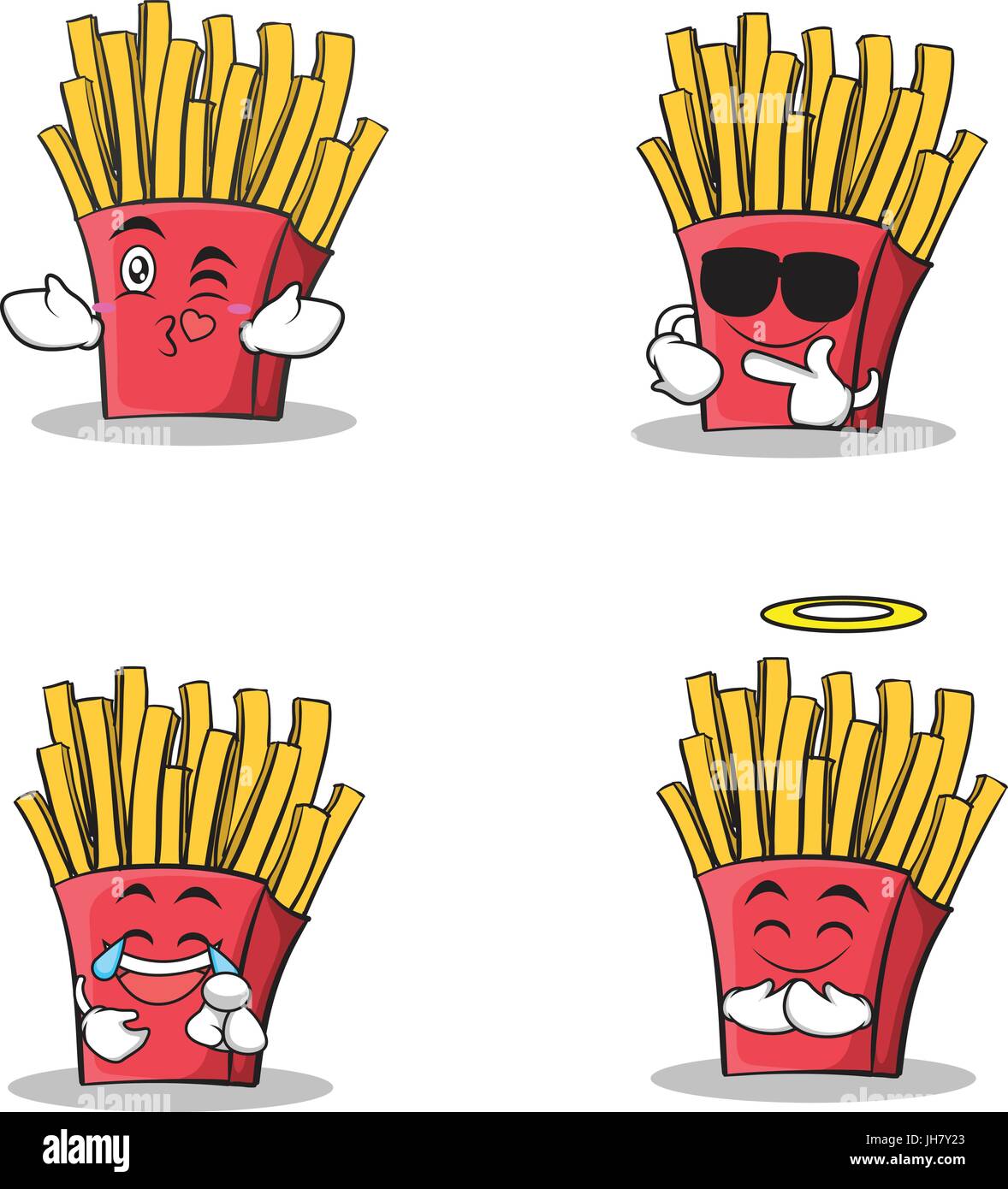 Collection de frites cartoon character set Image Vectorielle Stock - Alamy