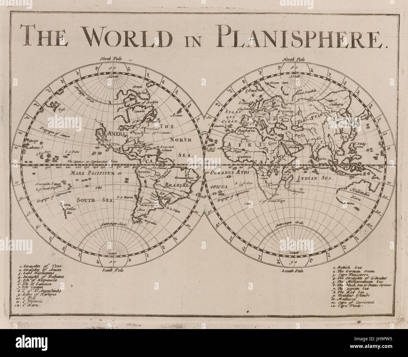 Ancient planisphere map Banque de photographies et d’images à haute ...