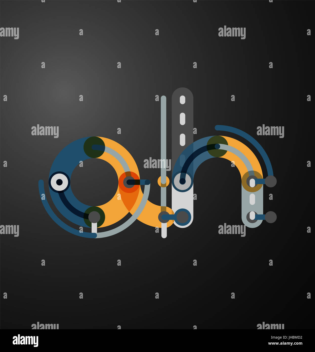 Logo de marque de l'entreprise de lettres initiales sur noir. Dessin ...