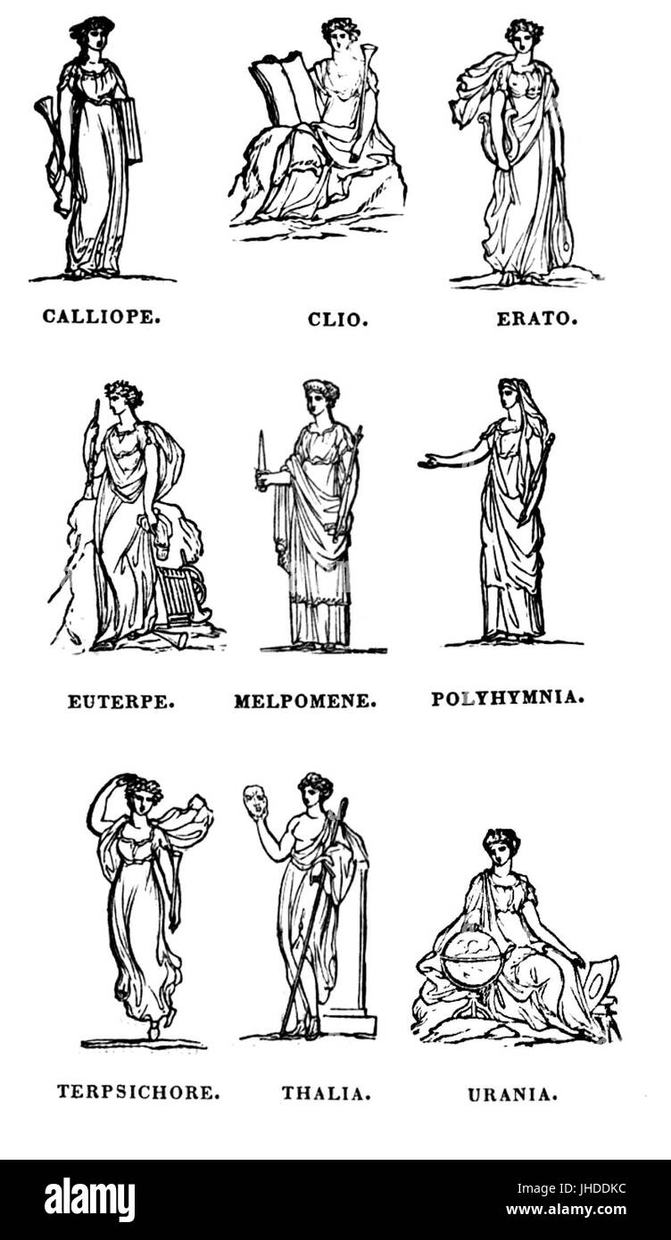 Neuf Muses (1832 illustrations Photo Stock - Alamy