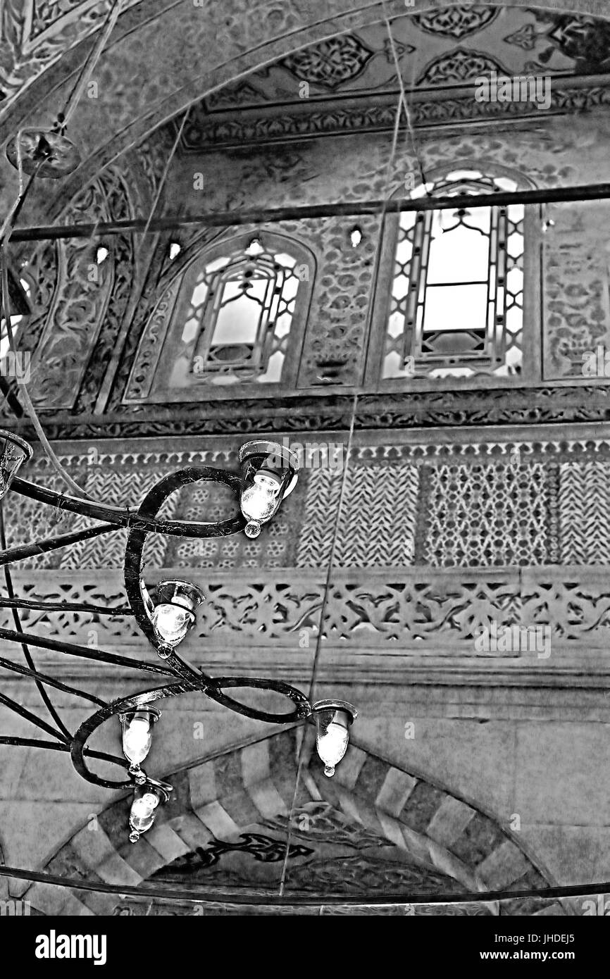 Colonne islam art islamique turquie Banque d'images noir et blanc - Alamy