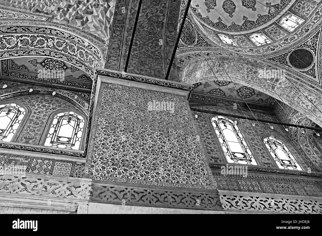 Colonne islam art islamique turquie Banque d'images noir et blanc - Alamy