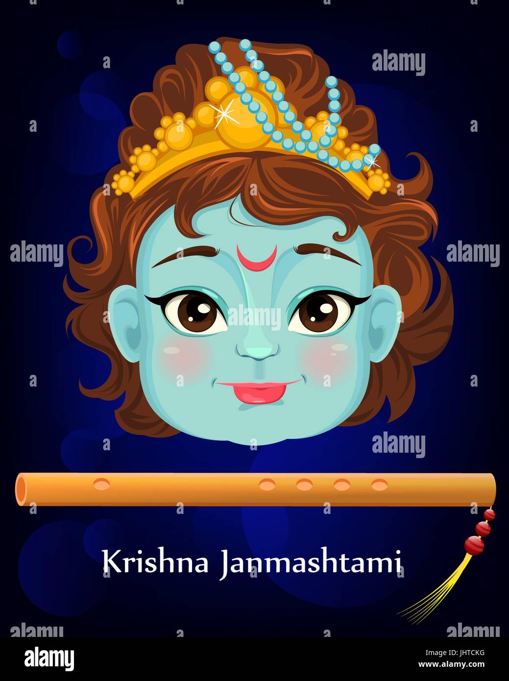 Happy Janmashtami. La célébration de la naissance de Krishna. Garçon et ...