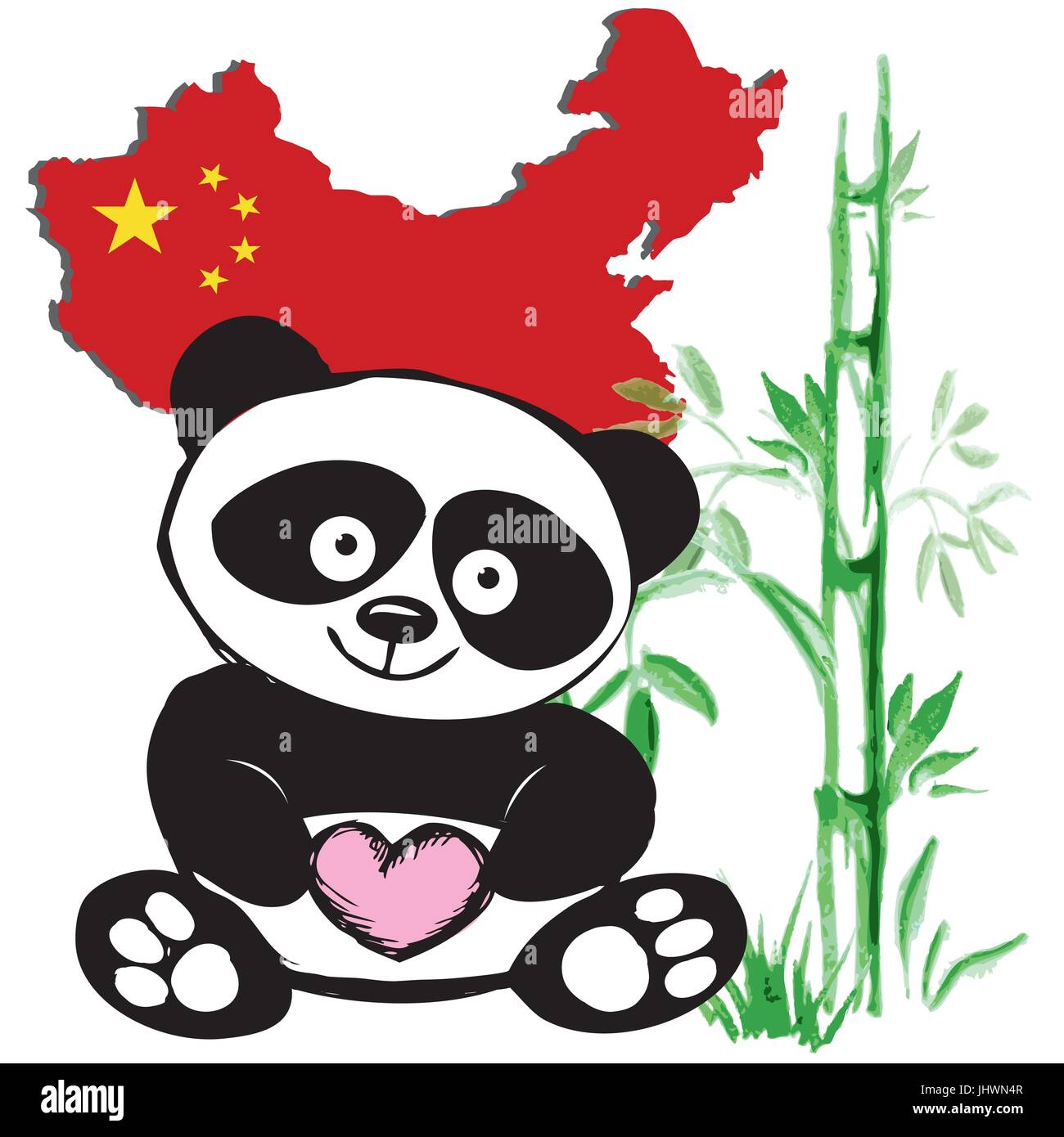 Panda de bambou Banque d'images vectorielles - Alamy