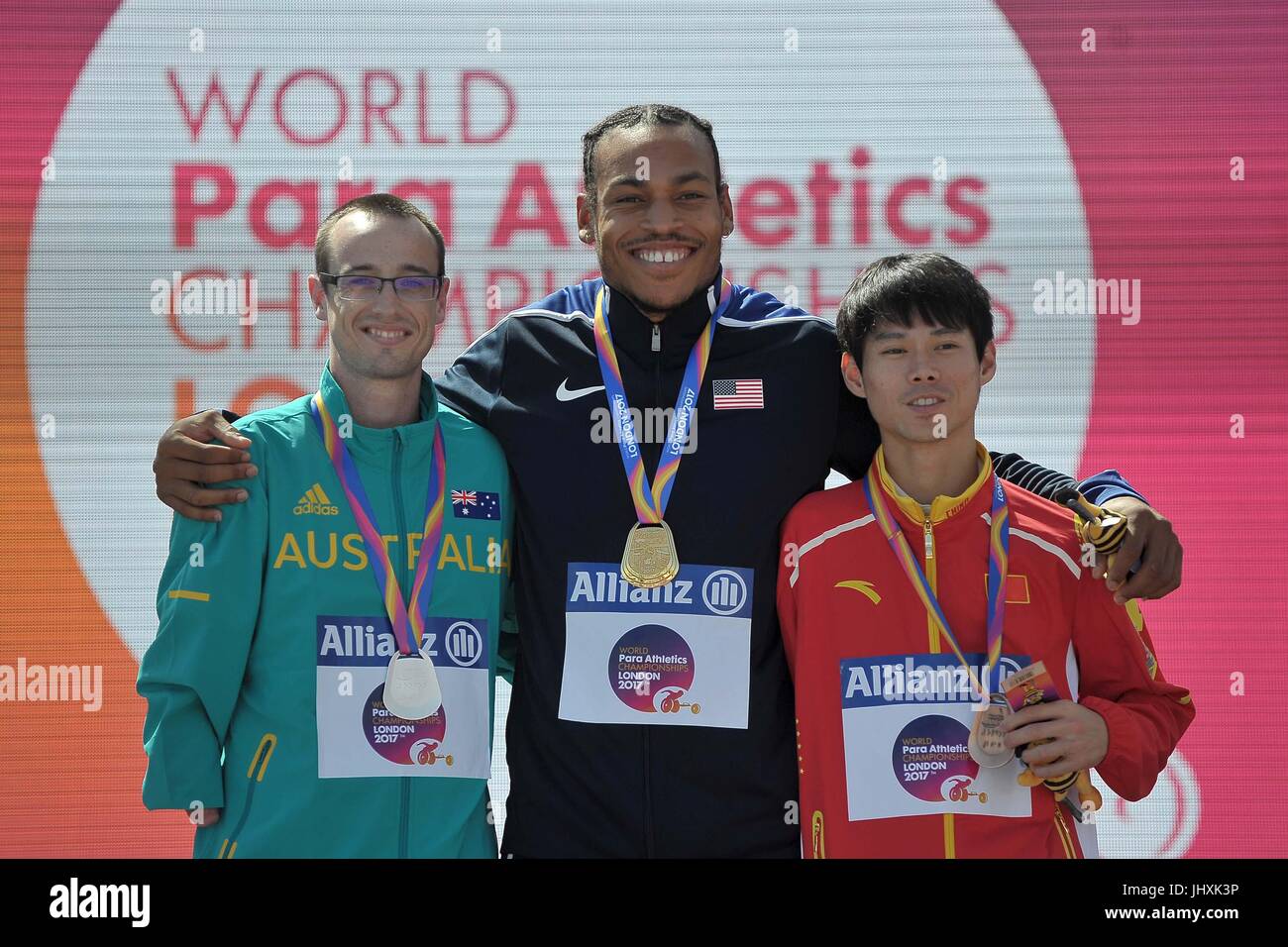 Stratford, au Royaume-Uni. Jul 17, 2017. (L à r) Aaron Chatman (AUS ...