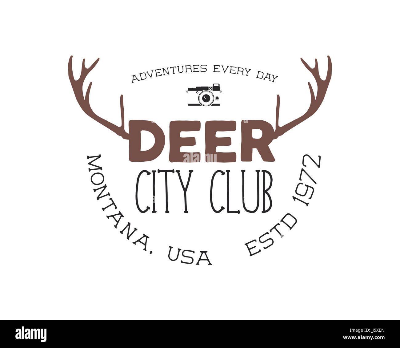 Hand drawn deer vintage badge. Deer city logo du club modèle ...