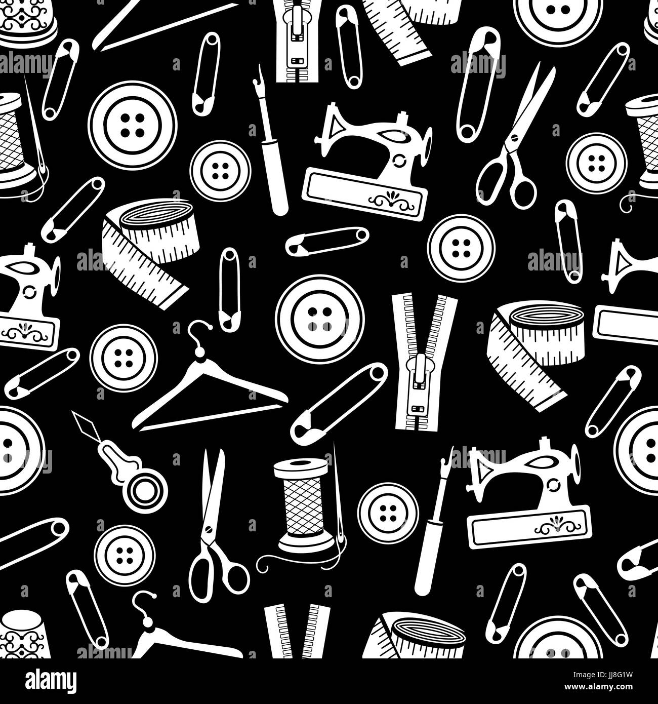 Outils de couture modèle transparent, vector background. Fournitures de ...