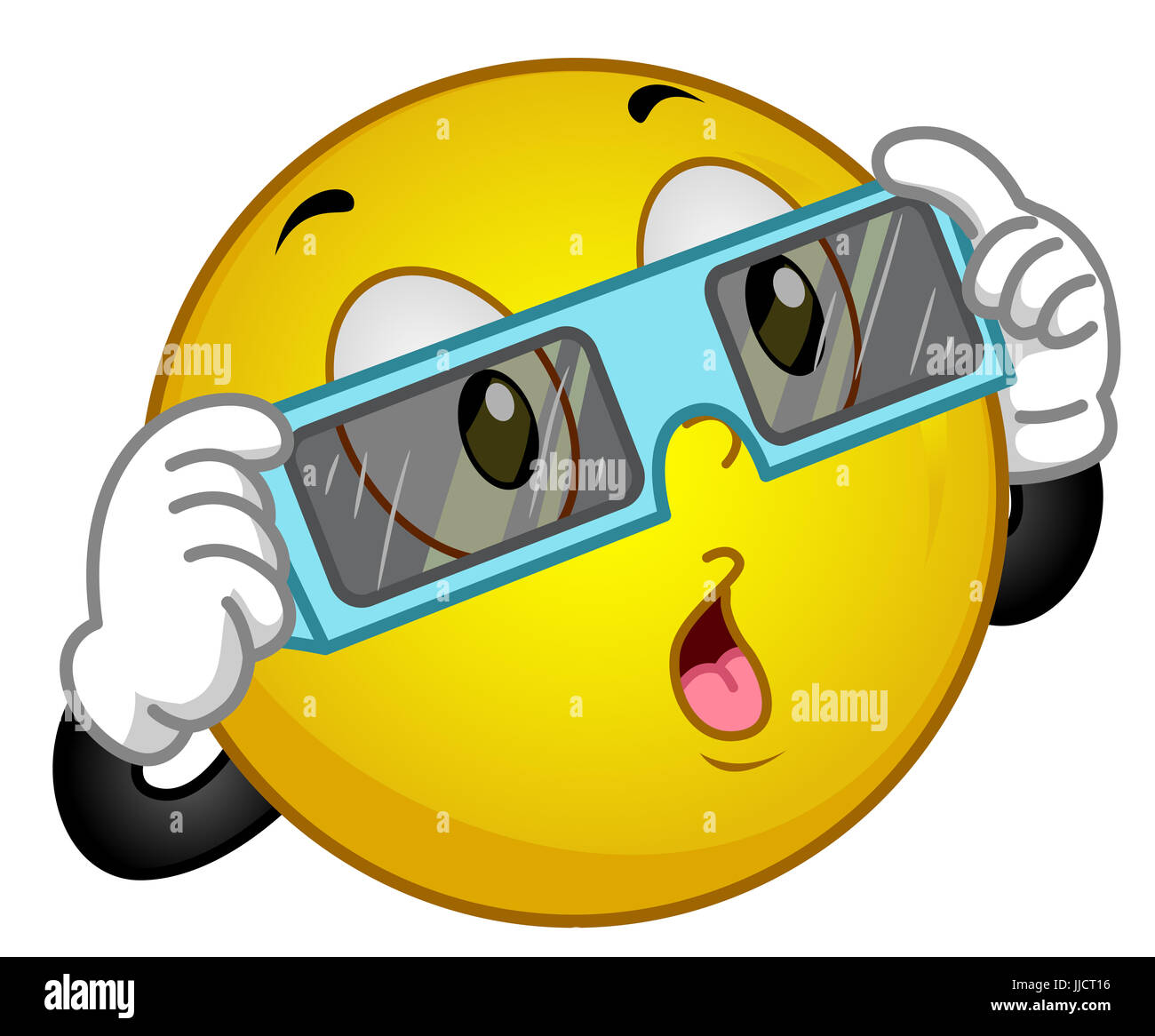 Mascot Illustration d'un Smiley heureux de porter des lunettes de ...