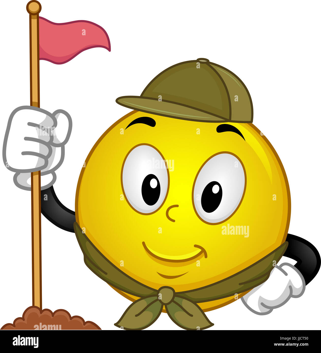 Mascot Illustration d'un Smiley heureux dans le Scoutisme l'érection d ...