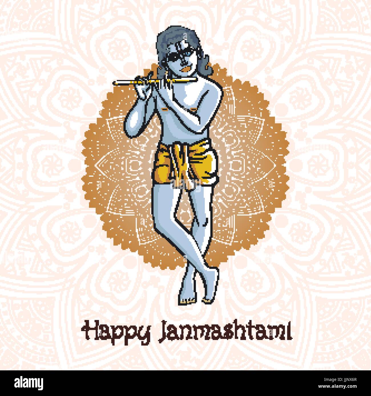 Krishna Janmashtami - fête hindoue. Hare Krishna. Jouant de la flûte de ...