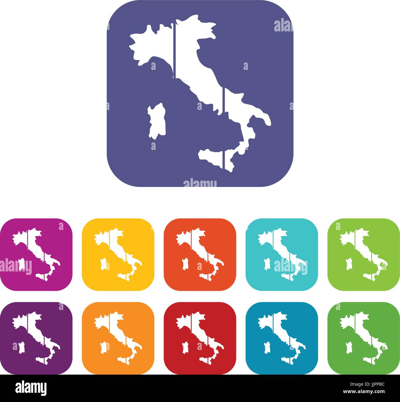 Carte de l'Italie icons set Image Vectorielle Stock - Alamy