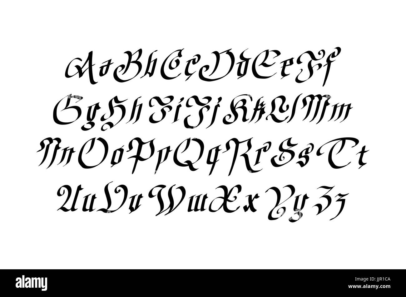 écriture gothique Banque d'images noir et blanc - Alamy