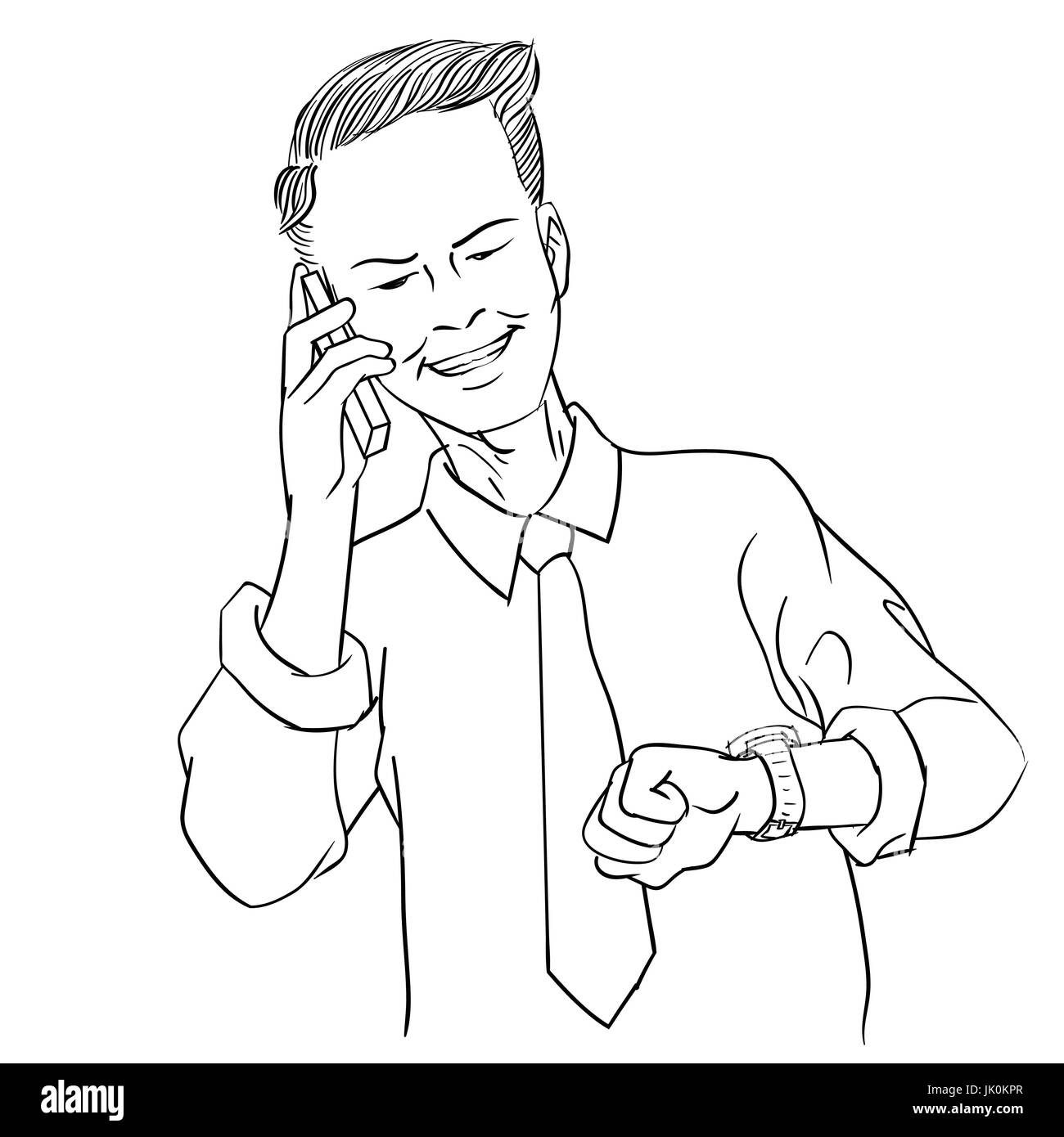 Black man making phone call Banque d'images vectorielles - Alamy