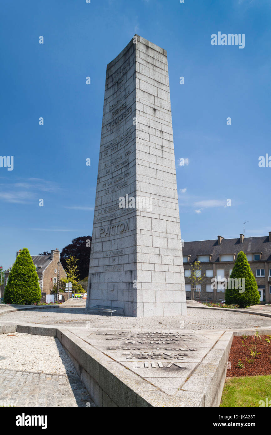 France, Normandie, Manche, Avranches, Place Patton, Mémorial de l'armée ...
