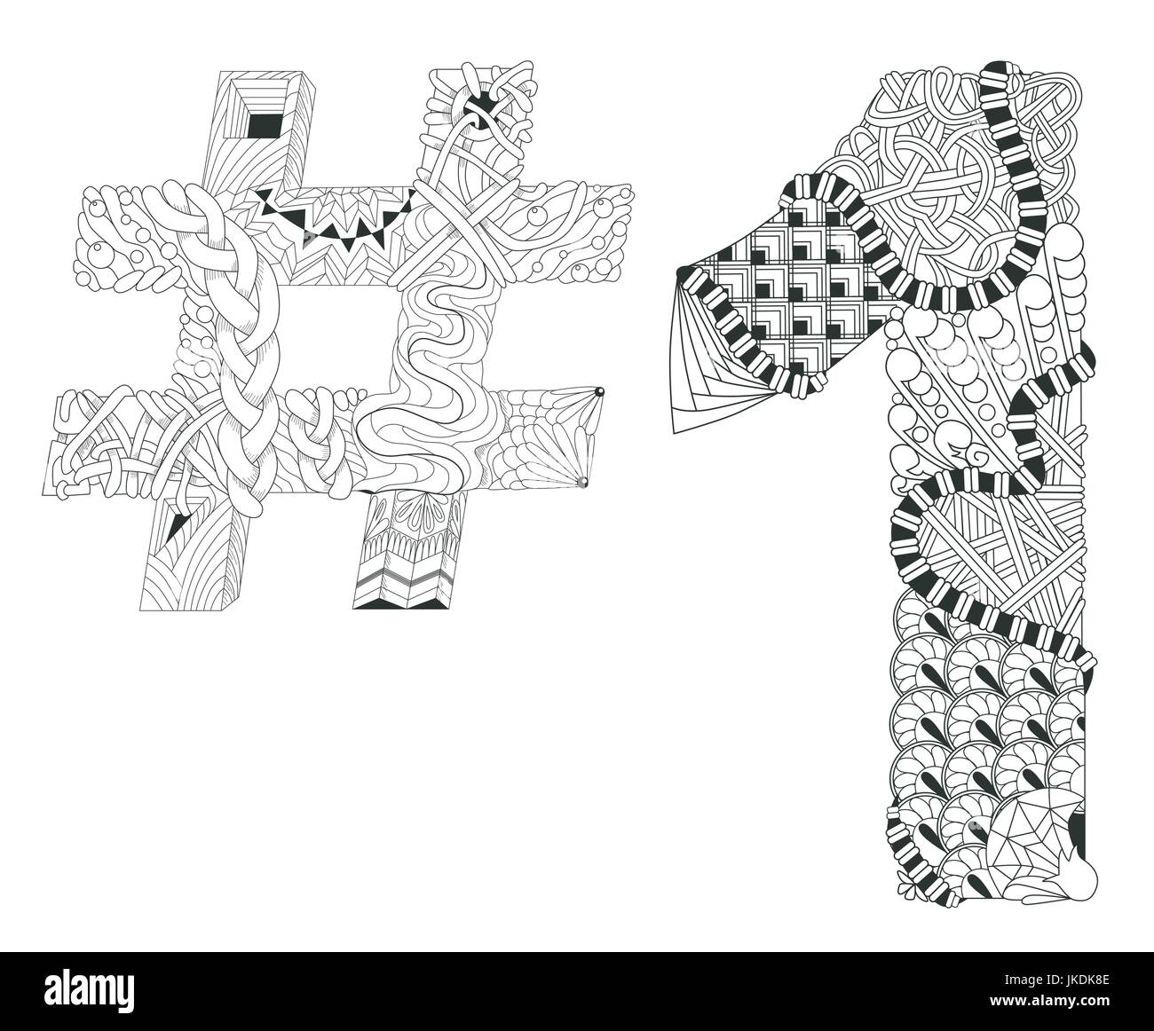 Zentangle number vector decorative number Banque de photographies et d ...