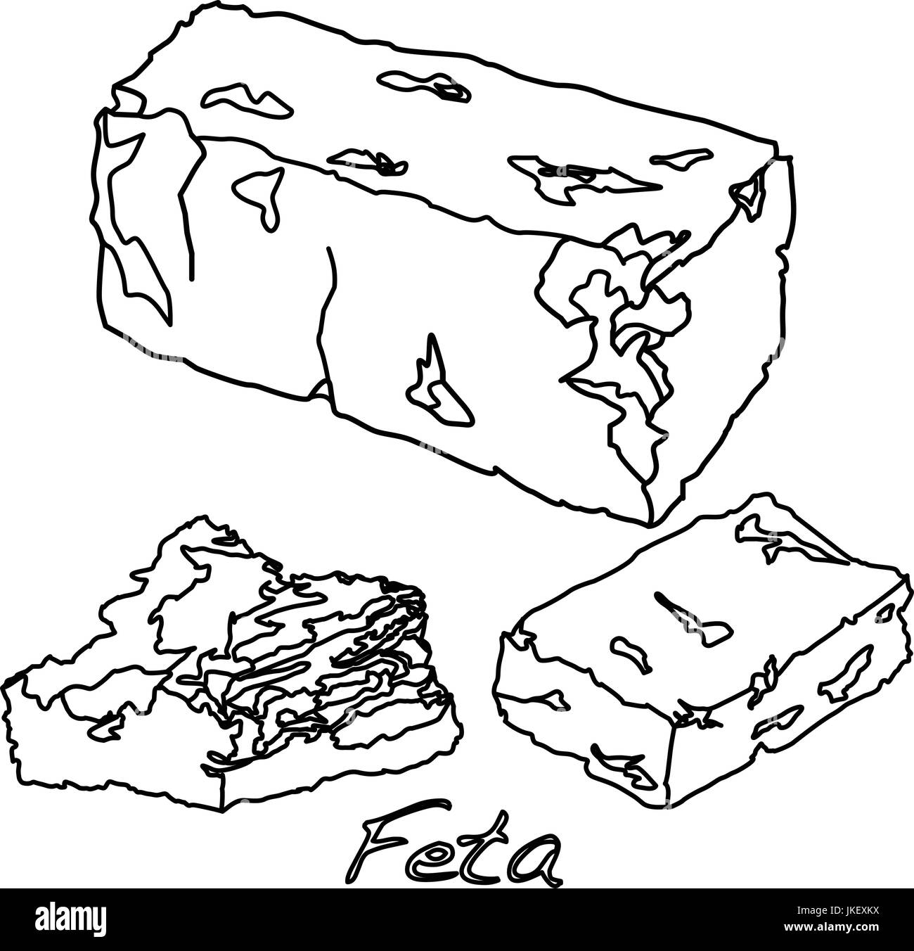 Dessin portion fromage Banque d'images noir et blanc - Alamy