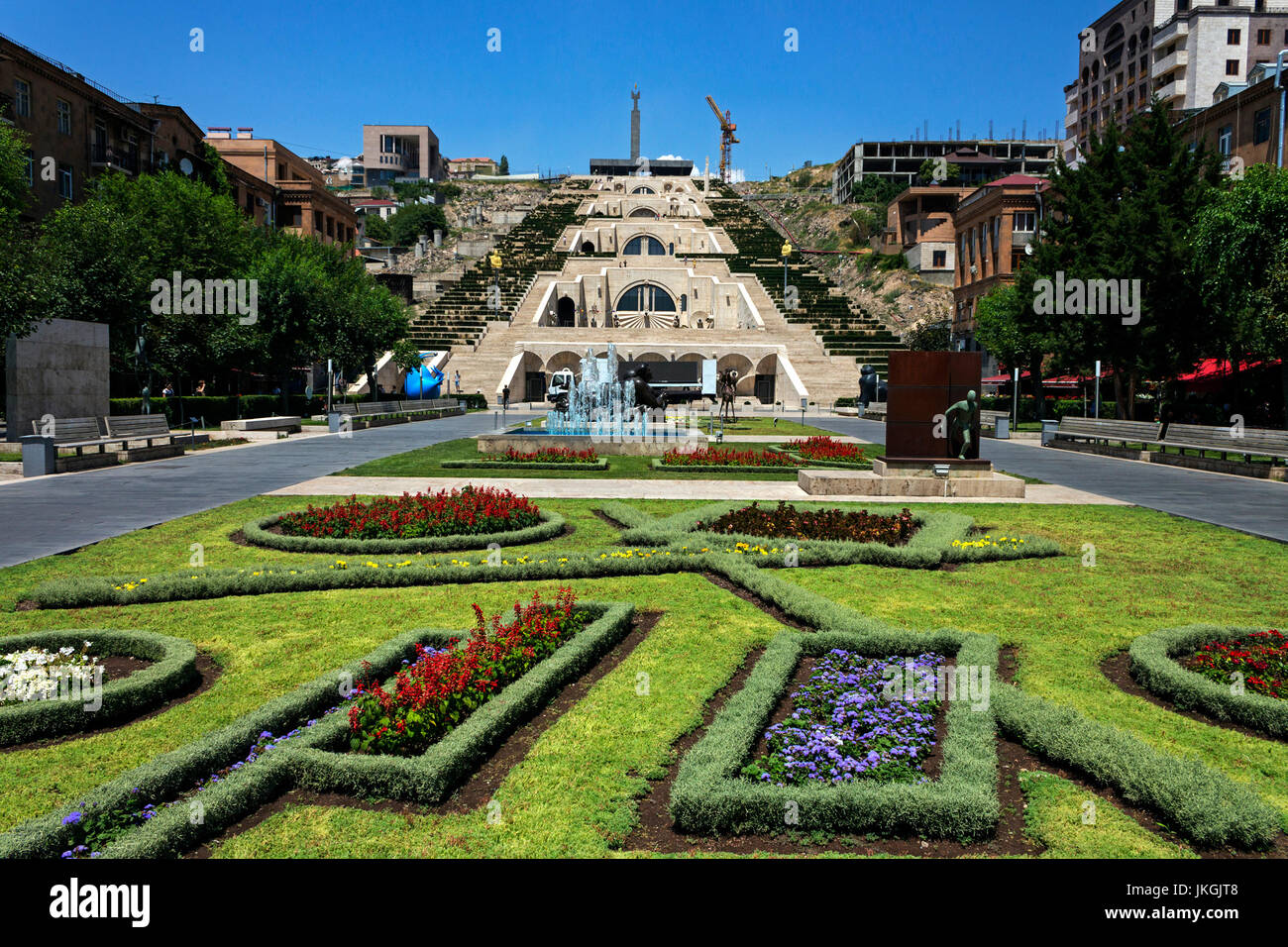 - L'Arménie Yerevan,juillet 12,2017:Cascade - un grand escalier et un ...