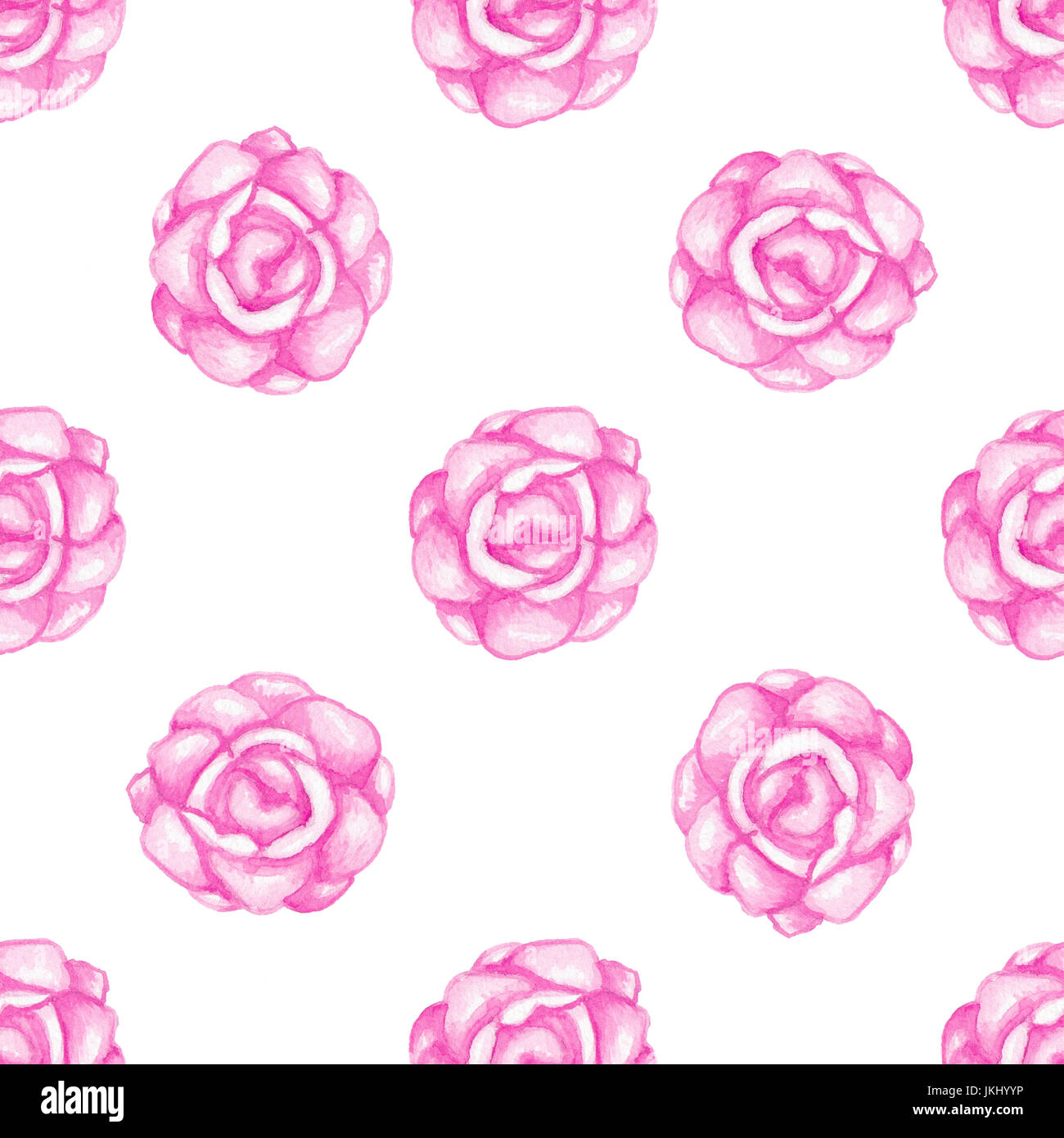 Aquarelle dessiné à la main avec motif transparent pink roses sur fond ...