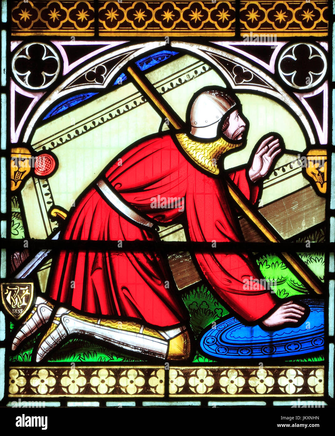 Resurrection stained glass window by wailes Banque de photographies et ...