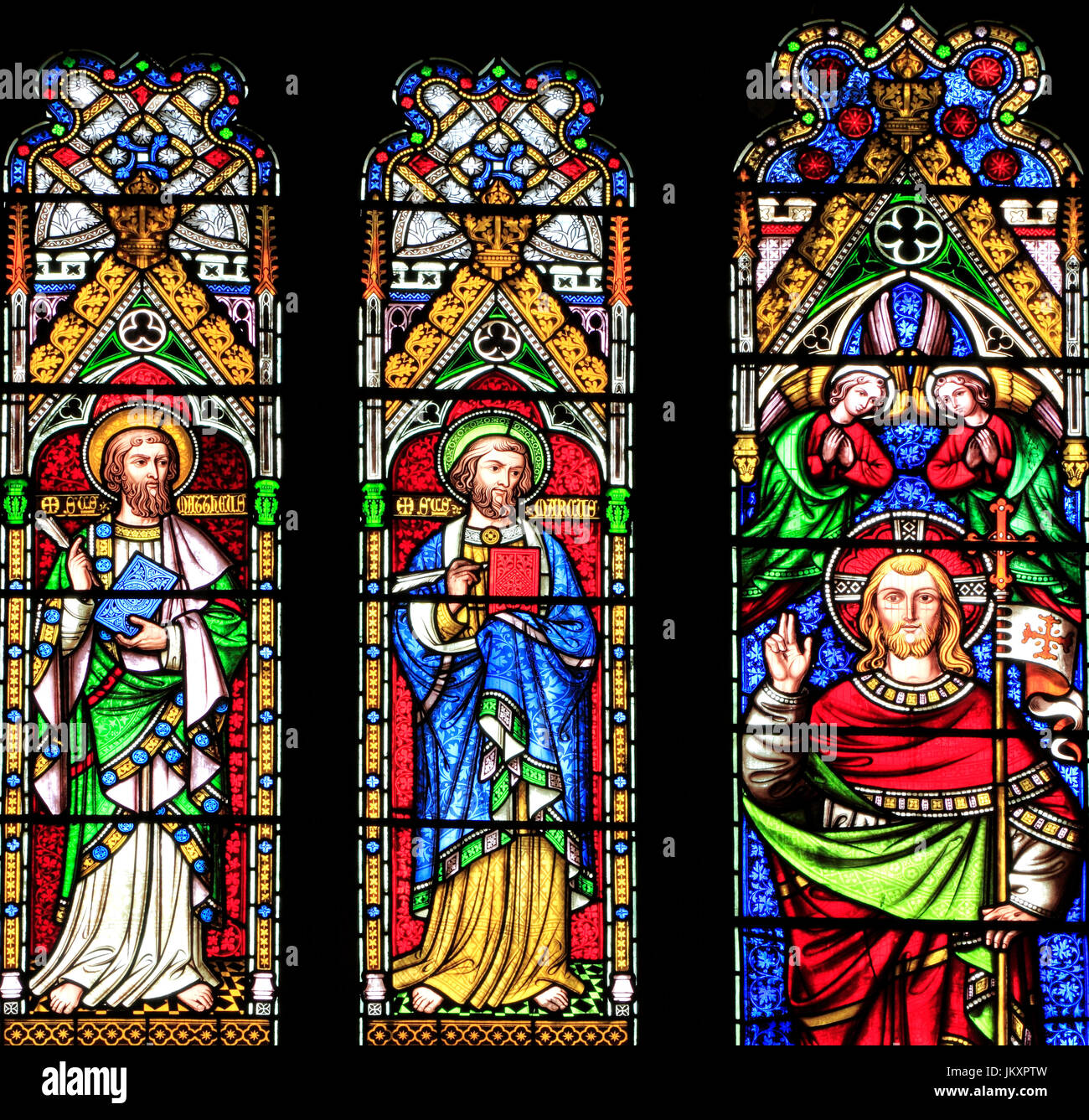Resurrection stained glass window by wailes Banque de photographies et ...