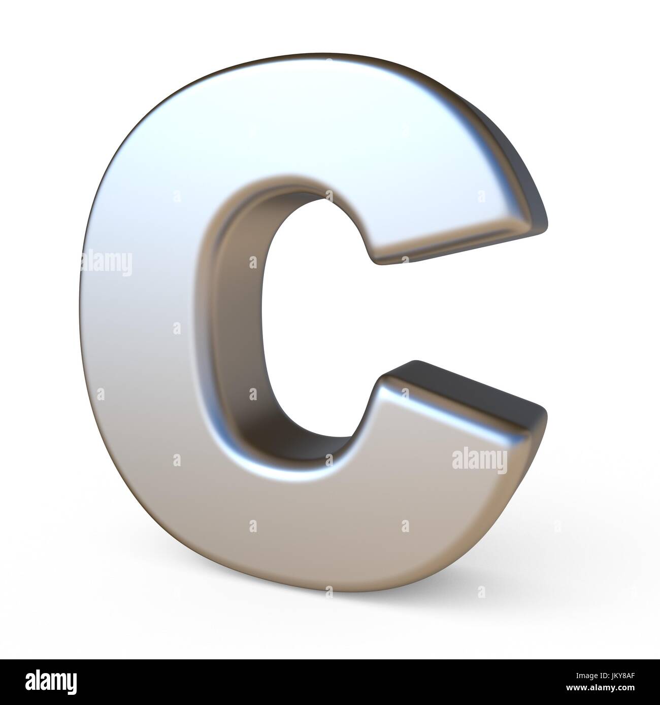 Metal font LETTRE C 3D render illustration isolé sur fond blanc Photo ...