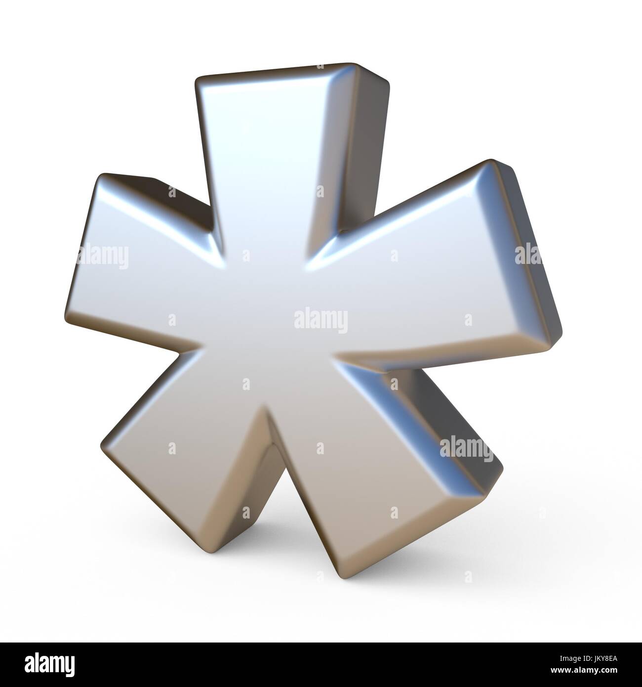 Metal font astérisque 3D render illustration isolé sur fond blanc Photo ...