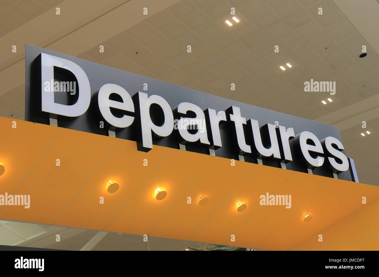 Airport departure gate sign Banque de photographies et d’images à haute ...