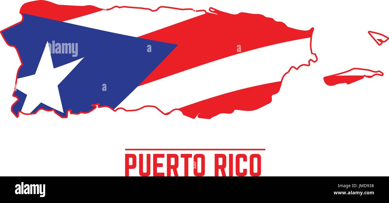 Drapeau et carte de Puerto Rico Image Vectorielle Stock - Alamy
