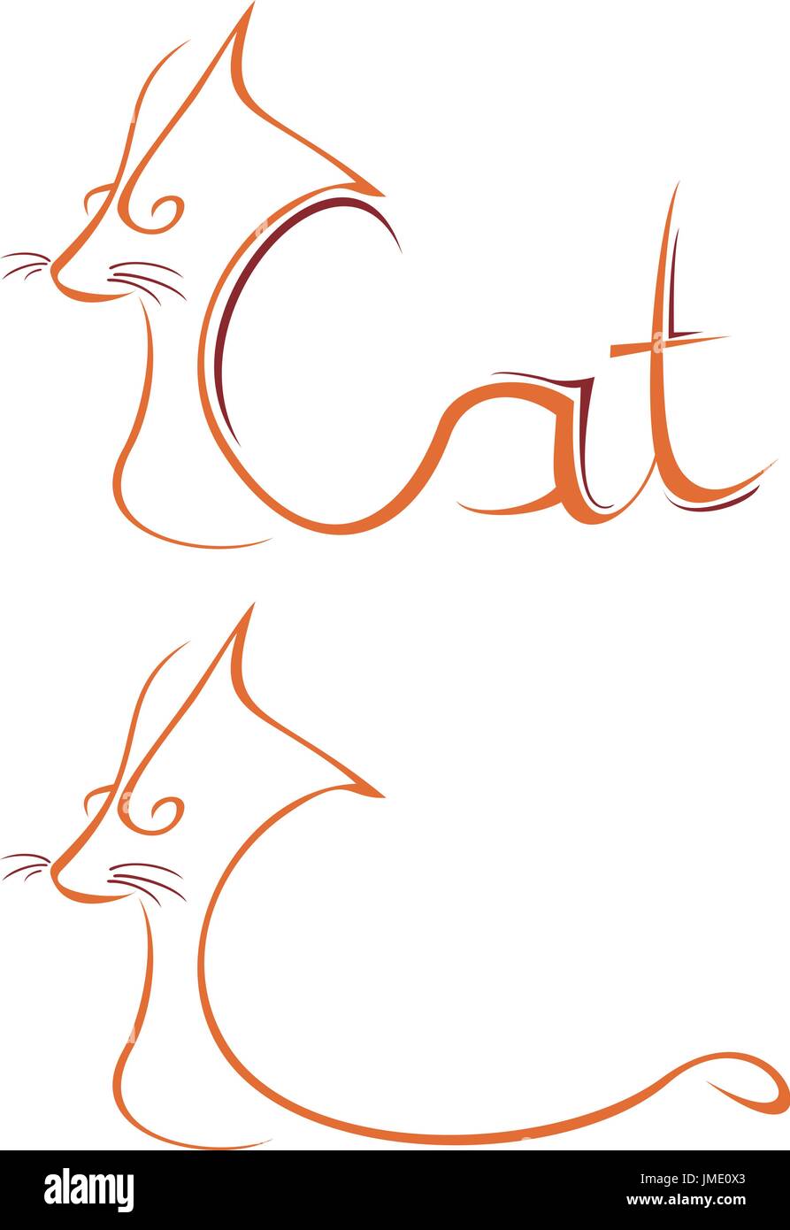 Chat isolé Banque d'images vectorielles - Alamy