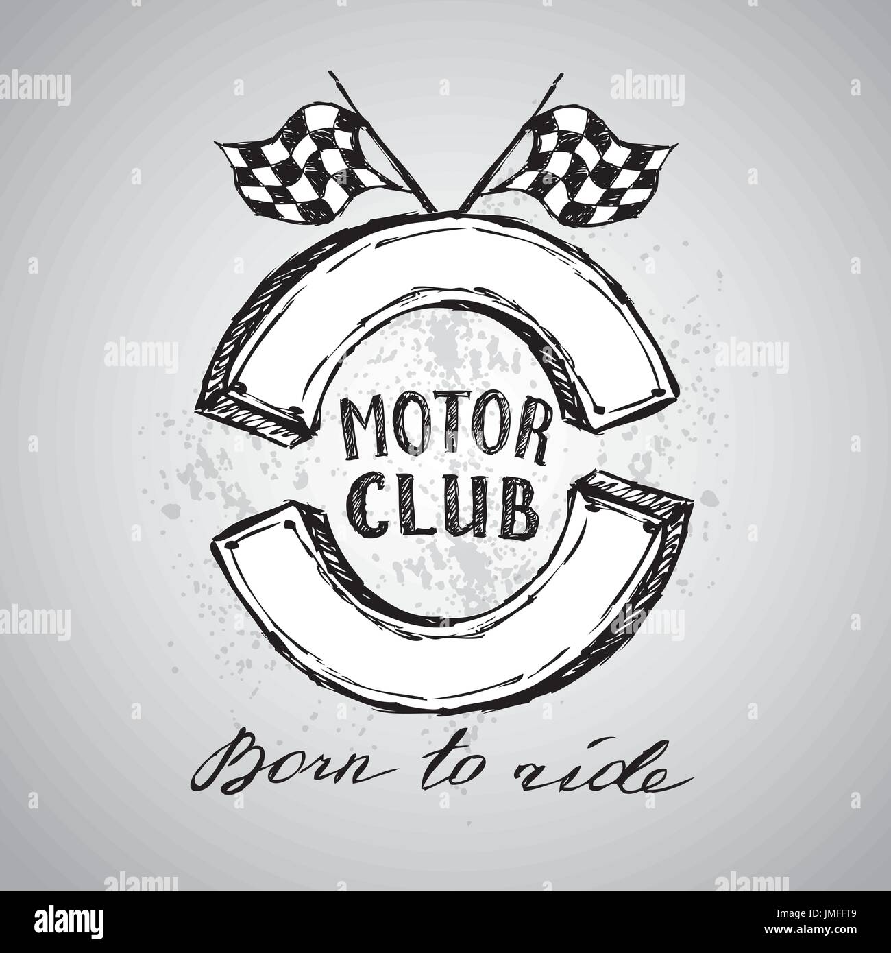 Tatouage ou de l'emblème des motards,logo , hand drawn design. vector ...