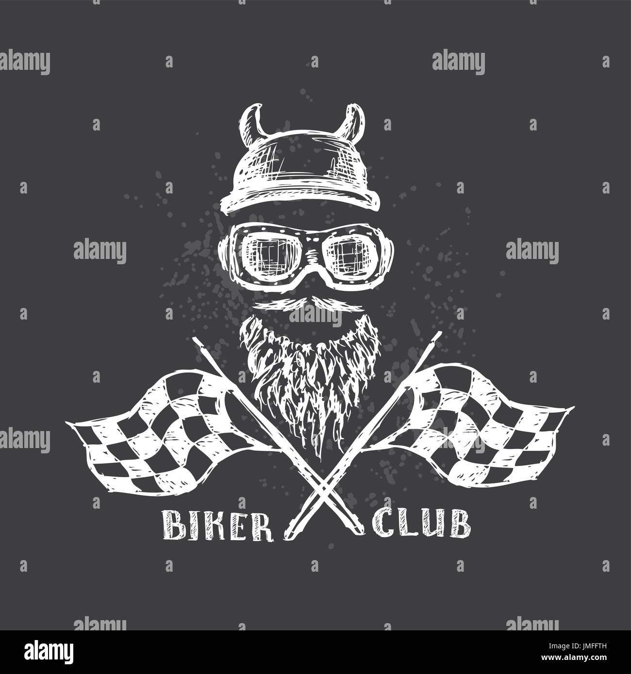 Tatouage ou de l'emblème des motards,logo , hand drawn design. vector ...