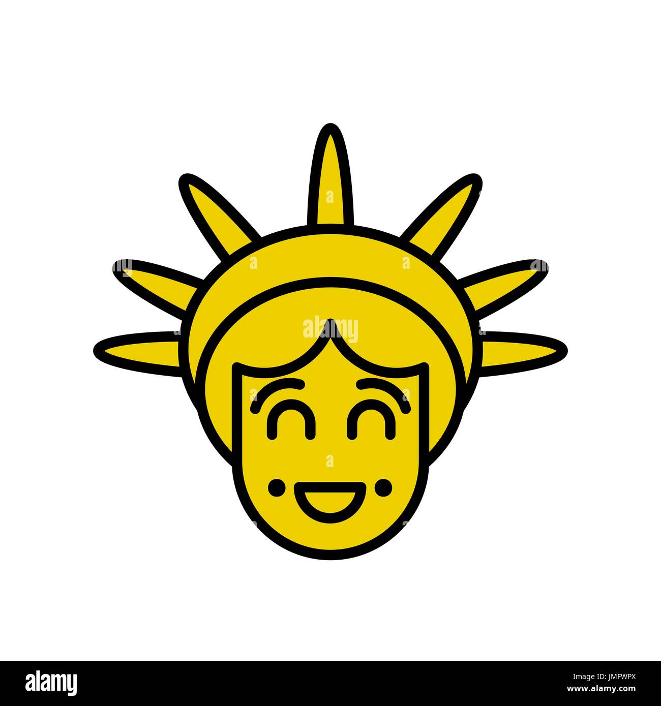 Statue de la liberté'emoji. Sites touristiques du Nord. Heureux ...