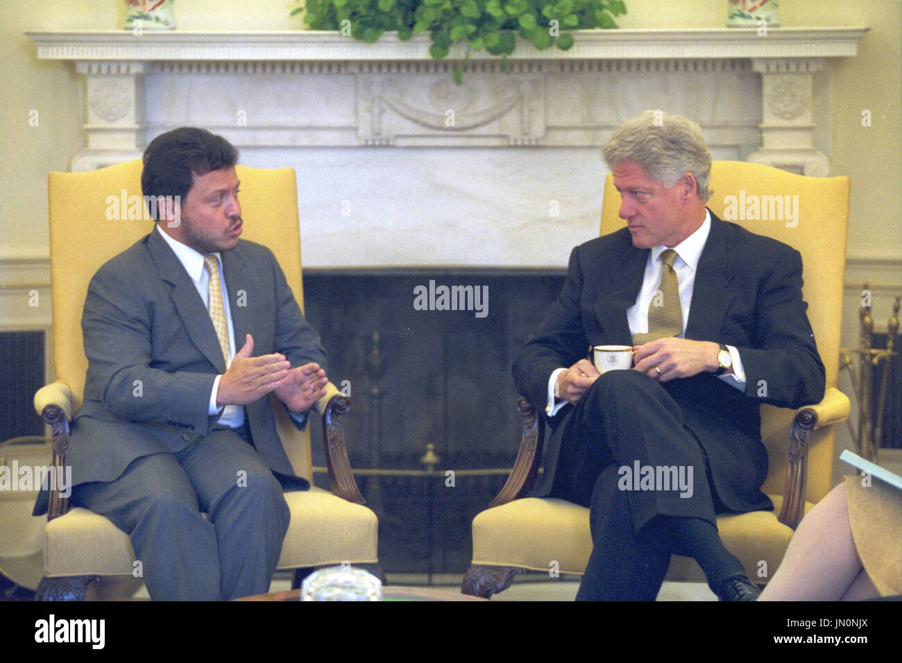 Le président des États-Unis, Bill Clinton, rencontre avec le roi ...