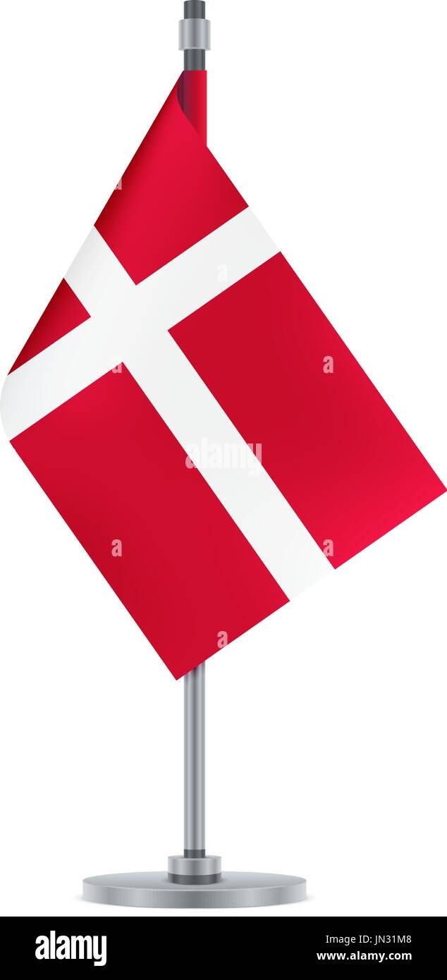 La conception du pavillon. Drapeau danois accroché sur le poteau ...