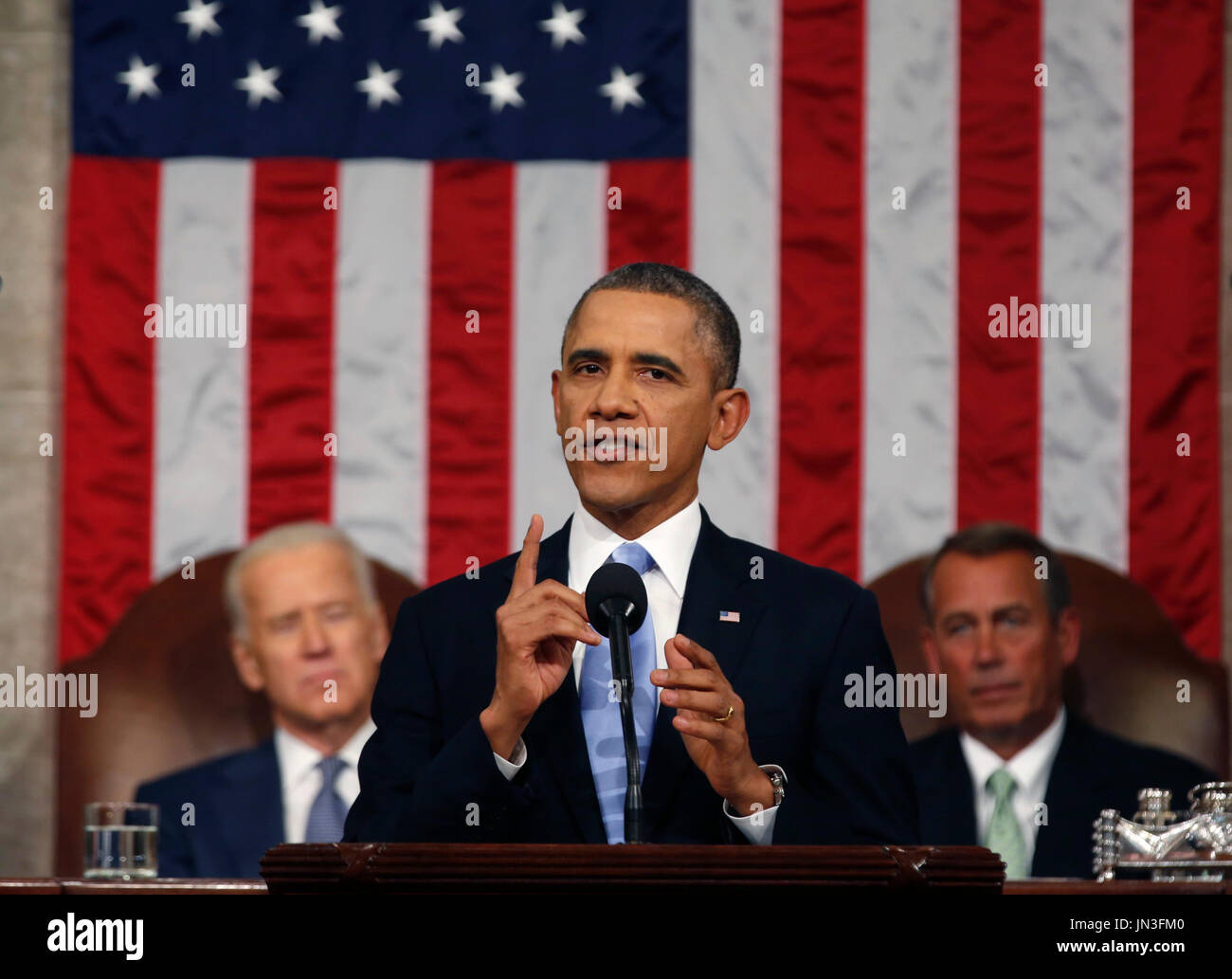 Le président des États-Unis Barack Obama livre son état de l'Union à ...