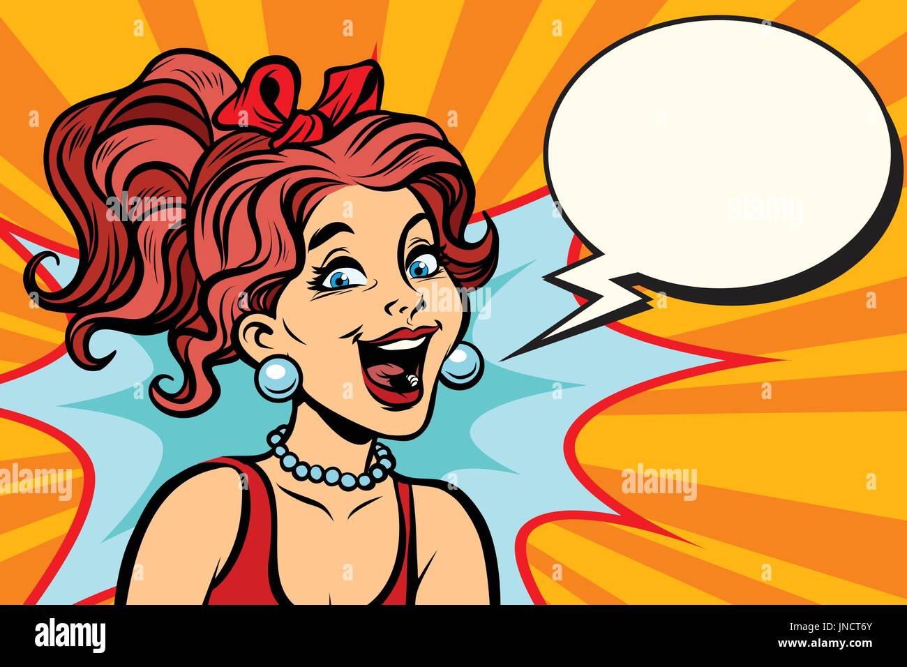 Cartoon girl talking comic Banque d'images vectorielles - Alamy