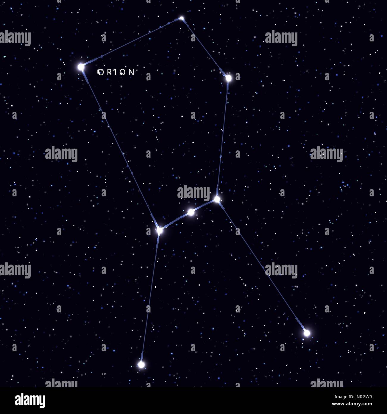 Carte du ciel avec le nom des étoiles et constellations Image ...