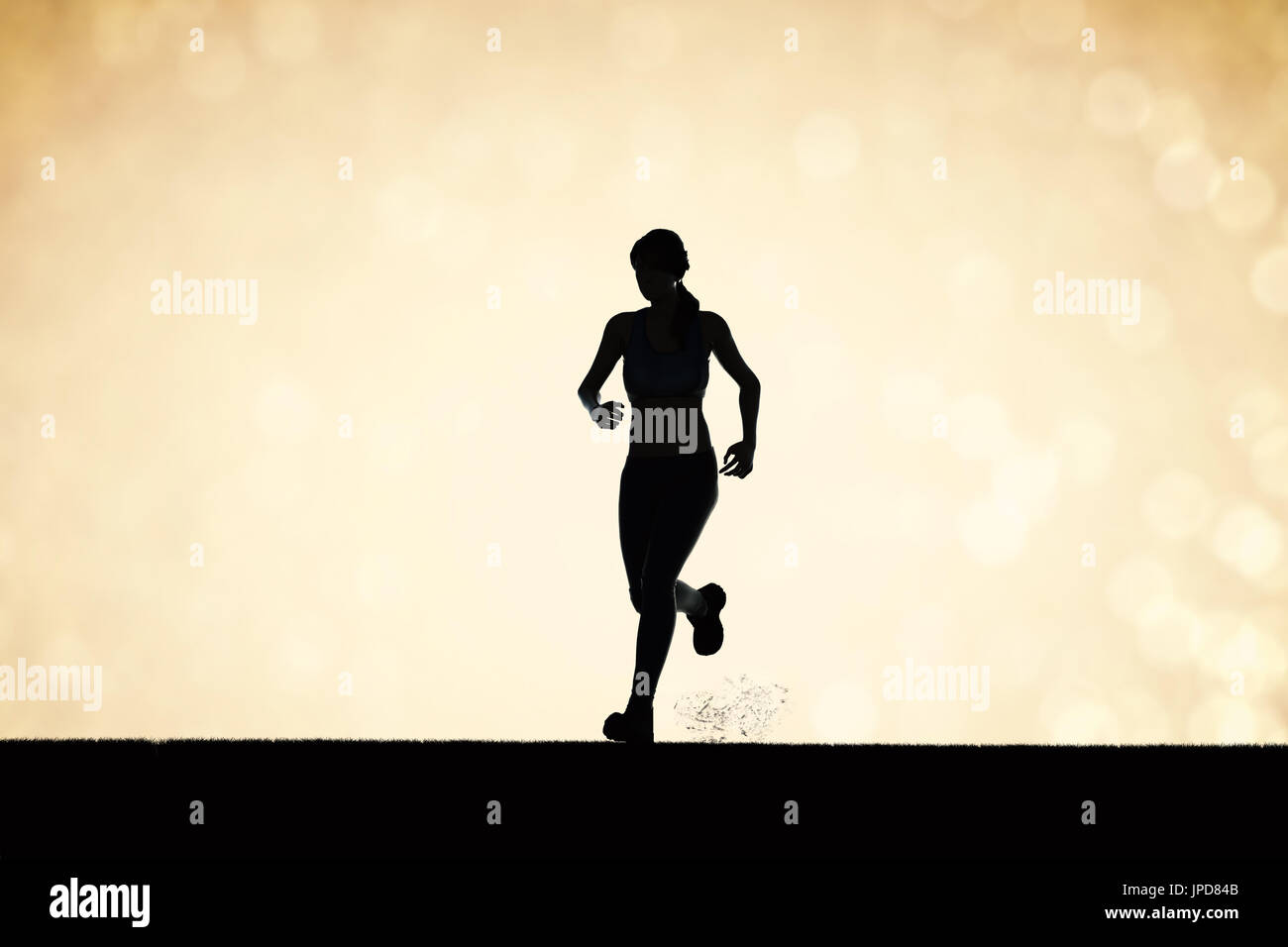 Femme qui court silhouette Banque de photographies et d’images à haute ...