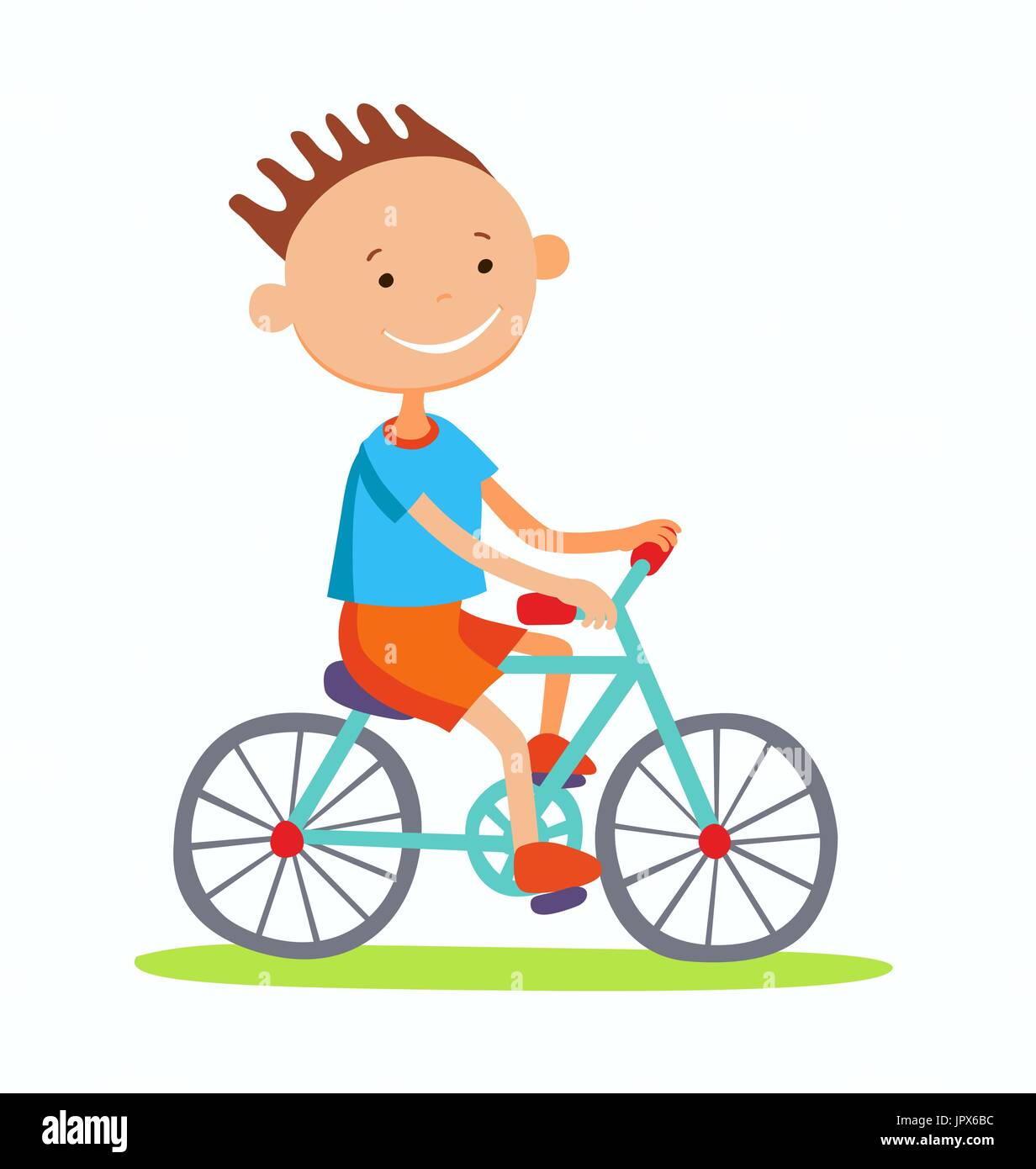 Vector illustration cartoon cyclist Banque de photographies et d’images ...