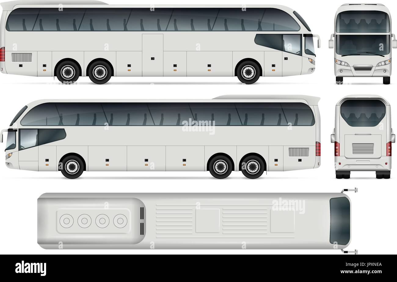 Coach bus blanc pour voiture modèle marque et publicité. Transport de ...