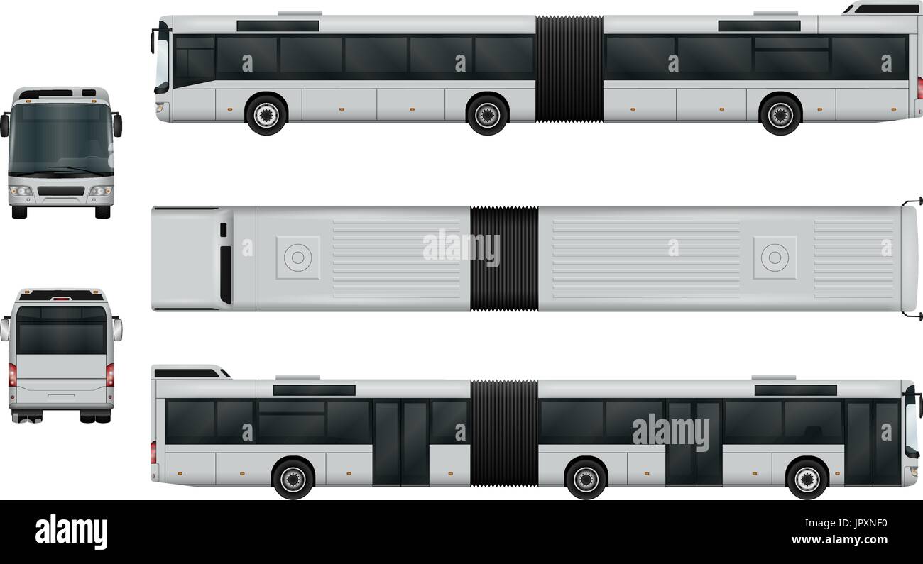 City bus articulé illustration vectorielle. Transport urbain isolé sur ...