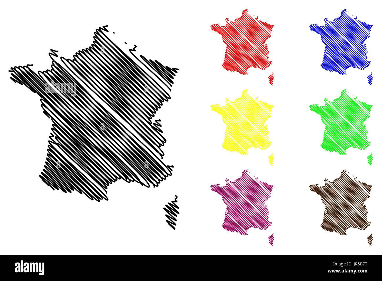 France map vector illustration, croquis gribouillis France plan Image ...