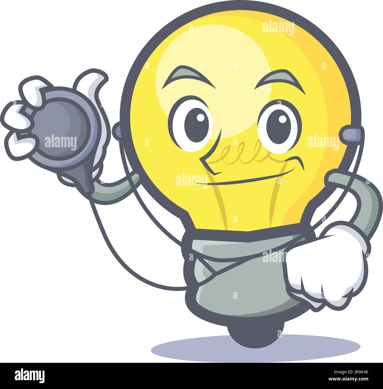 Light bulb cartoon smiley Banque d'images vectorielles - Alamy
