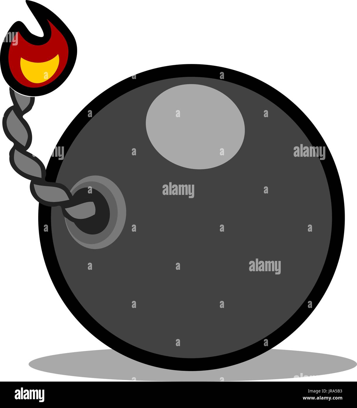 Black cartoon bomb isolated on Banque d'images vectorielles - Alamy