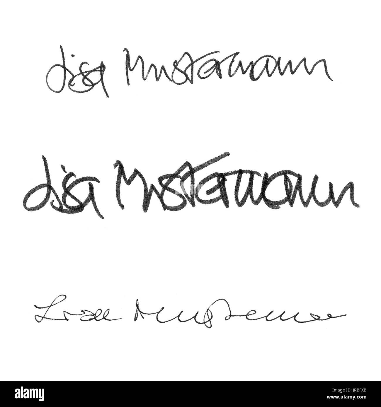 Signature calligraphie Lisa Mustermann ; set de différents styles ...
