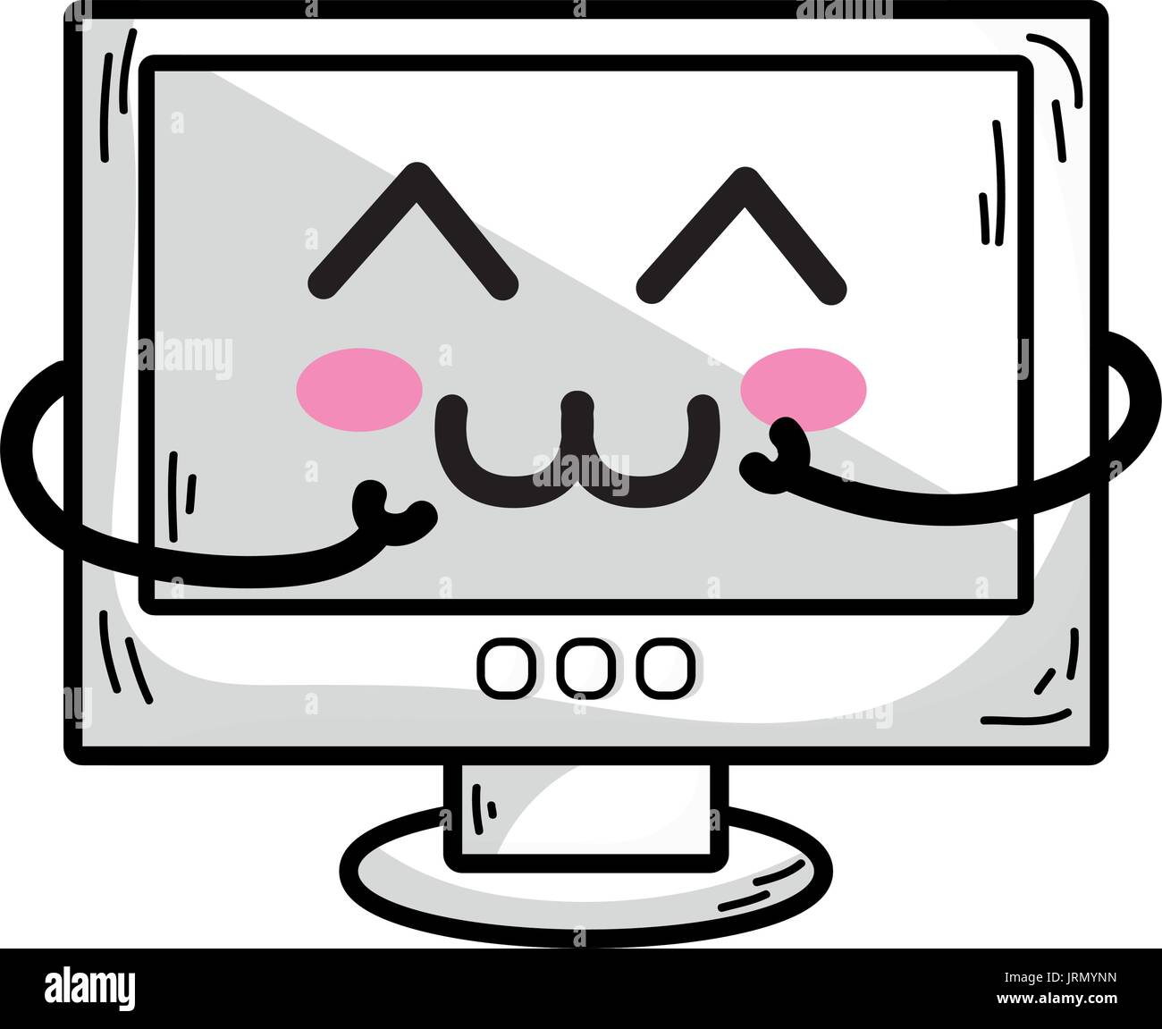 Computer kawaii cartoon happy cute Banque d'images vectorielles - Page ...