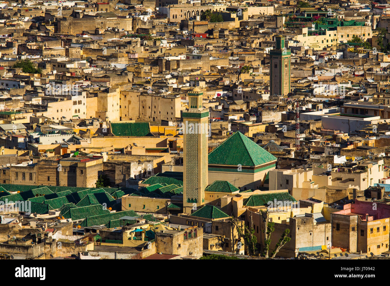 Paysage, vue panoramique, Souk, Médina de Fès, Fes el Bali. Le Maroc ...